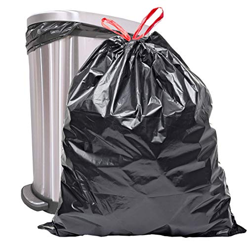 Reli. 30 Gallon Trash Bags Drawstring | 250 Count Bulk | Black | 33 Gallon Garbage Bags Heavy Duty | Large