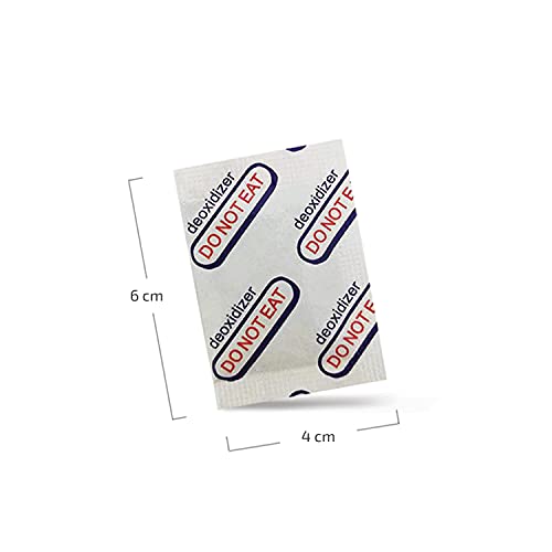 300cc Oxygen Absorbers (100 Packets - 10 Individual Pack of 10 Packets) for Food Storage, Food Grade Oxygen Absorbers Packets for Food (300CC(100-Pack))