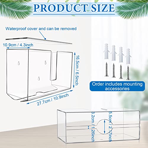 Potchen Acrylic Paper Towel Dispenser Bathroom Holder Multifold Wall Mount with Lid Clear Guest Napkin for Toilet Kitchen Z Fold, C Fold or Multi Towels (4 Pcs)