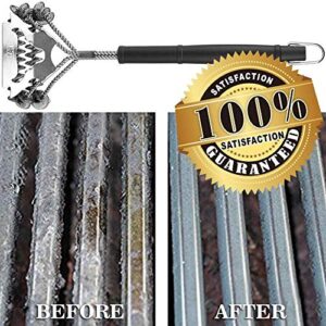 GRILLART Grill Brush for Outdoor Grill Bristle Free - Safe BBQ Grill Cleaner Brush - 17" BBQ Brush for Grill Cleaning Kit -Stainless Grill Cleaning Brush BBQ Grill Accessories Tools- Gifts for Men Dad