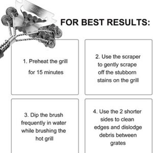 GRILLART Grill Brush for Outdoor Grill Bristle Free - Safe BBQ Grill Cleaner Brush - 17" BBQ Brush for Grill Cleaning Kit -Stainless Grill Cleaning Brush BBQ Grill Accessories Tools- Gifts for Men Dad