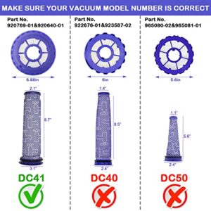 Lemige 2 Pack Post Filters & 2 Pack Pre Filters Replacement for Dyson DC41 DC65 DC66 UP13 UP20 Animal, Multi Floor and Ball Vacuums, Compare to Part #920769-01&920640-01