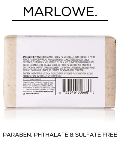 MARLOWE. No. 102 Men's Body Scrub Soap 7 oz | Best Exfoliating Bar for Men | Made with Natural Ingredients | Green Tea Extract | Amazing Scent