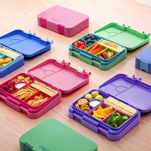 Caperci Versatile Bento Lunch Box for Kids - Leakproof 6-Compartment Children's Lunch Container with Removable Compartment - Ideal Portions Size for Ages 3 to 7, BPA-Free Materials (Blue)