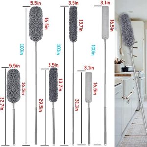 Dusters for Cleaning High Ceiling Fan, Microfiber Duster with Extension Pole 30-100 Inches, FUUNSOO Retractable Gap Dust Brush Cleaner Long Feather Duster for Cleaning Cobweb, Blinds, Furniture