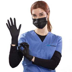 GripProtect® Precise Black Nitrile Exam Gloves | 4 Mil | Chemo-Rated | Food, Home, Hospital, Law Enforcement, Tattoo | (Large, 100)