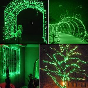 Minetom St. Patrick's Day Mini String Lights, 100 Count 27 Feet Detachable Incandescent Bulb Waterproof Green Fairy Lights Plug in for Indoor Outdoor Party Patio Christmas Decoration, Green Wire