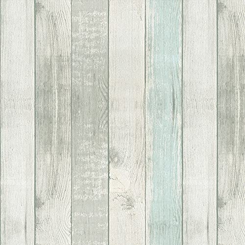 Self Adhesive Rustic Blue Wood Shiplap Contact Paper Shelf Liner for Kitchen Cabinets Dresser Drawer Table Cupboard Walls Furniture Decal 17.7X117 Inches