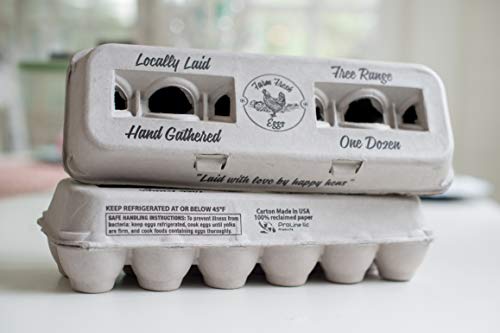 25 Egg Cartons – Adorable Vintage Design for your Farm Fresh Eggs, 100% Recycled Paper Cardboard, Sturdy & Reusable, Holds Small to XL Chicken Eggs