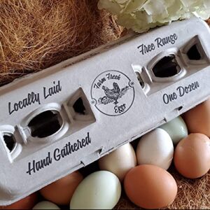 25 Egg Cartons – Adorable Vintage Design for your Farm Fresh Eggs, 100% Recycled Paper Cardboard, Sturdy & Reusable, Holds Small to XL Chicken Eggs