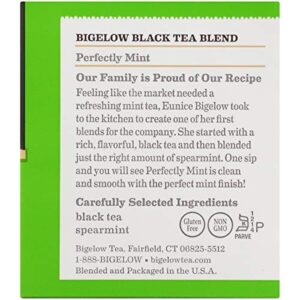 Bigelow Perfectly Mint Black Tea, Caffeinated, 20 Count (Pack of 6), 120 Total Tea Bags