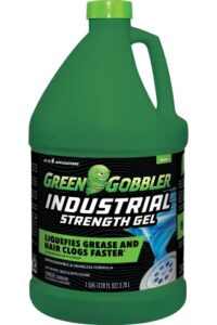 green gobbler industrial strength grease and hair drain clog remover | drain cleaner gel | safe for pipes, toilets, sinks, tubs, drains & septic systems | 1 gallon