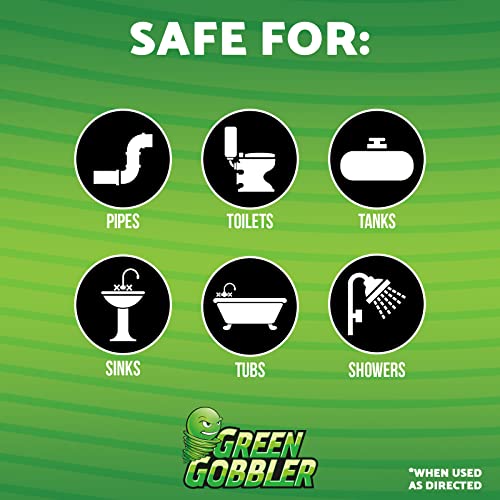 Green Gobbler Industrial Strength Grease and Hair Drain Clog Remover | Drain Cleaner Gel | Safe for Pipes, Toilets, Sinks, Tubs, Drains & Septic Systems | 1 Gallon