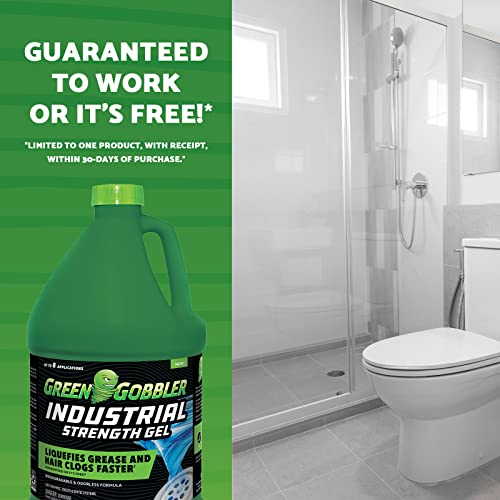 Green Gobbler Industrial Strength Grease and Hair Drain Clog Remover | Drain Cleaner Gel | Safe for Pipes, Toilets, Sinks, Tubs, Drains & Septic Systems | 1 Gallon