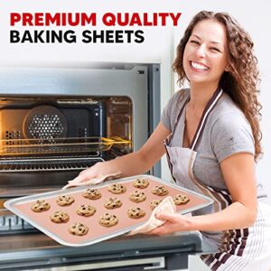 1 Pack Oven Liners & 1 Pack Baking Sheets Heavy Duty Nonstick for Bottom of Electric Oven Protectors