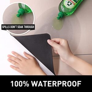 Under Sink Mat for Kitchen Waterproof ,34*22" Reusable Under Sink Mat Liner ,Absorbed Water,Rubber Backed,Non Slip,Quick Dry, can be Cropped,Durable Sink mat to Protect Cabinets, Machine Washable