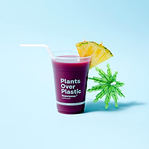 Repurpose 100% Compostable Plant-Based Clear Cold Cup | 16 Ounce Party Cups | 50 Cups