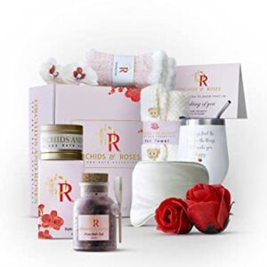 O&R 14-Piece get well soon gift basket -birthday gift- Thoughtful Self-Care Package Kit For Women - After Surgery Presents With Coffee Tumbler - With Rose Soaps & Candle For spa gifts for women