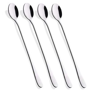 hiware 9-inch long handle iced tea spoon, coffee spoon, ice cream spoon, stainless steel cocktail stirring spoons, set of 4