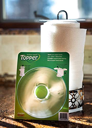 Paper Towel Topper- Keeps Top of Paper Towel Roll Clean & Dry - Paper Towel Holder Countertop Stand