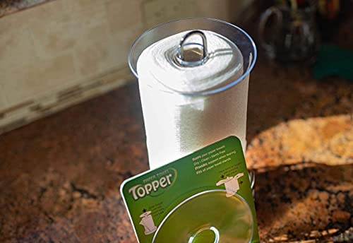 Paper Towel Topper- Keeps Top of Paper Towel Roll Clean & Dry - Paper Towel Holder Countertop Stand