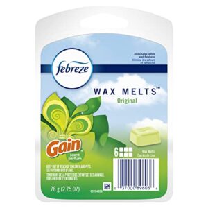 Febreze Odor-Fighting Wax Melts Air Freshener with Gain Original Scent, 6 count