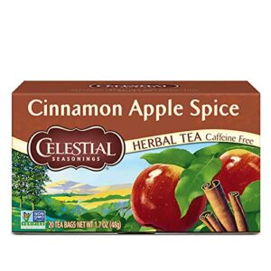 celestial seasonings herbal tea, cinnamon apple spice, caffeine free, 20 tea bags (pack of 6)