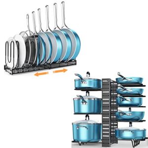 8 Tier Pot Rack & Expandable Pot Organizer