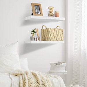 Sorbus Floating Shelf Large 24 x 9 - Hanging Wall Shelves Decoration — Perfect Trophy Display, Photo Frames — Extra Long 24 Inch (White)