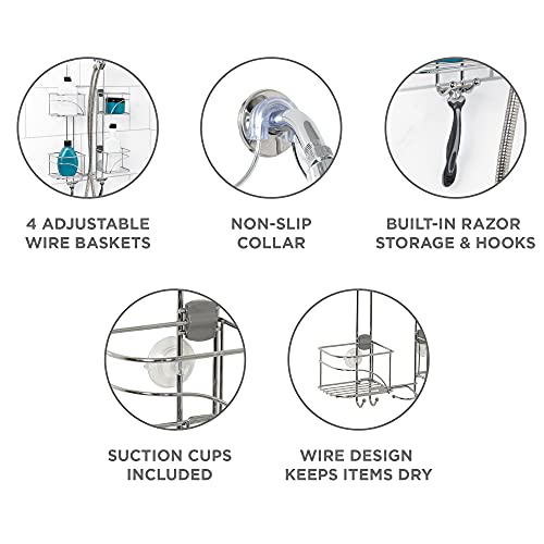 Zenna Home, Chrome Expandable Over-The-Shower Caddy