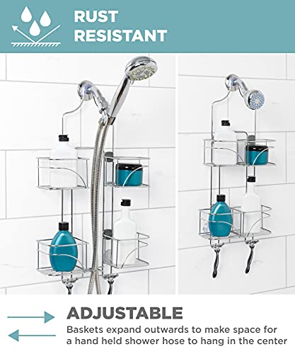 Zenna Home, Chrome Expandable Over-The-Shower Caddy