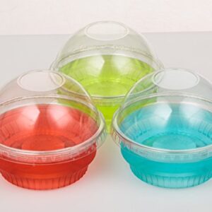 Golden Apple, 3.5oz-30sets Clear Plastic Cups for Ice Cream, Snack Bowl with Dome lids No Hole