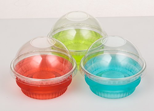 Golden Apple, 3.5oz-30sets Clear Plastic Cups for Ice Cream, Snack Bowl with Dome lids No Hole