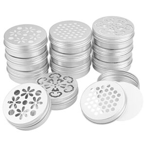 ph pandahall 2 ounce aluminium tins, 12pcs 3 styles empty storage containers with hollow lids 60ml screw lid round jars sample for aromatherapy air freshener candles travel storage