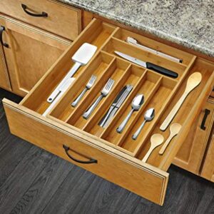 Nature Gear Kitchen Drawer Organizer - 9 Section Expandable Bamboo Storage for Flatware - Housewares - Bath & Vanity - Tool Utility Caddy Adjustable Tray