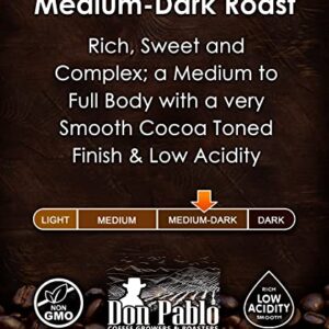 Don Pablo Gourmet Coffee - Signature Blend - Medium Dark Roast - Whole Bean Coffee - 100% Arabica Beans - Low Acidity and Non-GMO - 2lb bag