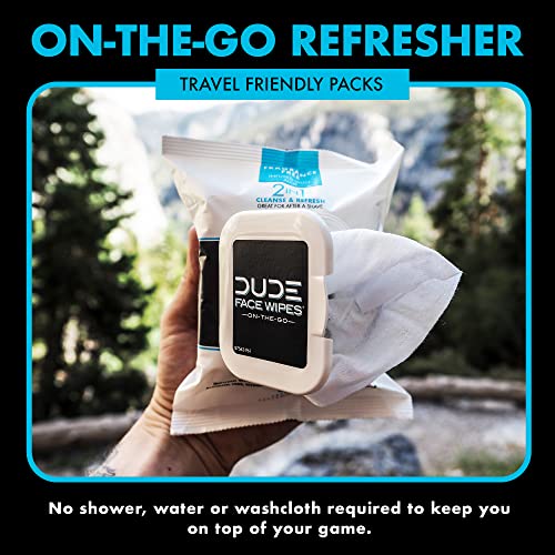 DUDE Wipes Face and Body Wipes - 3 Pack, 90 Wipes - Unscented Wipes with Sea Salt & Aloe - 2-in-1 Body & Face Wipes - Alcohol Free and Hypoallergenic Cleansing Wipes