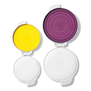 oxo good grips cut & keep reusable silicone produce saver set – onion and lemon