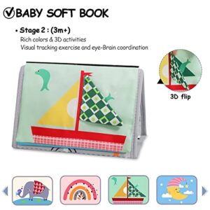 Baby Mirror Toys for Tummy Time,Newborn,Infant 0-3-4-6-12 Months Old Gift,Boy/Girl Brain Developmental Montessori Sensory Crinkle Black and White Book.Essential Activity Safe Mirror for Floor,Crib,Car