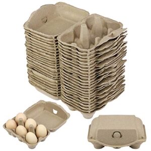 adxco 24 pack paper egg cartons easter reusable egg storage natural pulp egg cartons for chicken eggs bulk blank egg container holds 6 eggs for storing fresh pasture raised eggs