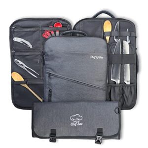 chef knife bag backpack set with knife roll | knife case with 40+ pockets for knives and culinary tools | great knife bag for chefs & culinary students | knives & tools not included