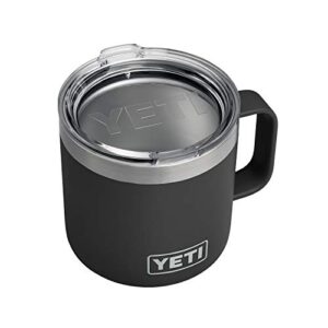 yeti rambler 14 oz stainless steel vacuum insulated mug with lid, black