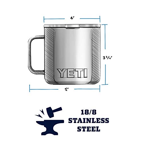 YETI Rambler 14 oz Stainless Steel Vacuum Insulated Mug with Lid, Black