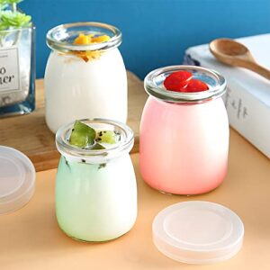 20 Pcs Yogurt Jar Lids Set 2.68Inch Clear Plastic Lids Yogurt Jars Food Storage Replacement Lids Covers for Milk Coffee Cookie Supplies