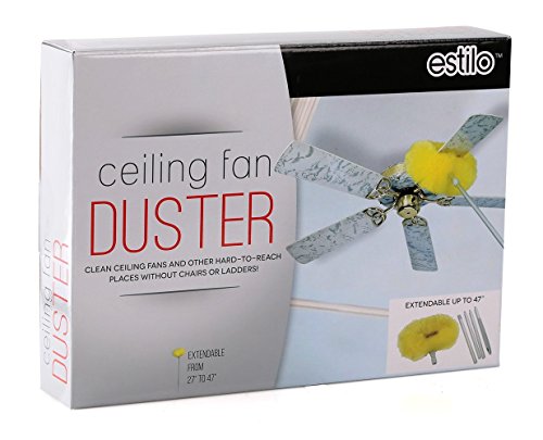 Estilo Ceiling Fan Duster - Long Ceiling Fan Cleaner Duster | Removable & Washable, Extendable up to 47” with Detachable Microfiber Head |Feather Dusters for Cleaning |Duster with Extension Pole