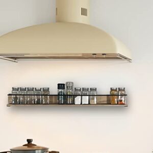 Spice Shelf - Hanging Spice Rack - Stove Shelf - Over the Stovetop or Wall Mounted - 30’’ Rustic Wood Floating Spice Rack - Seasoning Organizer above Oven - Kitchen Hack - Storage Solution/Space Saver