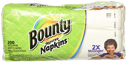 Bounty Paper Napkins, White or Printed, 200 Count, Pack of 2