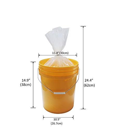 Belinlen 25 Pack 5 Gallon Bucket Liner Bags for Marinating and Brining, Great for Storage Food, Food Grade, BPA Free, Heavy Duty Leak Proof (2 mil)