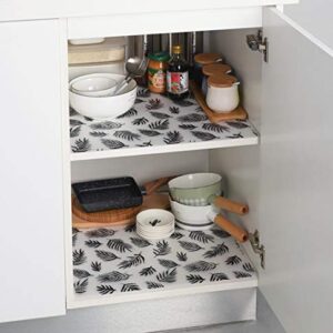 Jacriah Shelf Liner for Kitchen Cabinets Non-Adhesive Leaf Drawer Liner Non-Slip Refrigerator Liner Waterproof Fridge Pad Cupboard Mat Easy Placemats, Ideal for Wire Pantry Bathroom, 17.7"× 47.2"