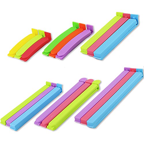 BAKHUK 48pcs Plastic Sealing Clips Bag Clips for Food, Chip Clips Food Clips for Snack Bag in 6 Sizes(2.8in, 3.6in, 4.4in, 5.6in, 6.4in, 7.2in)